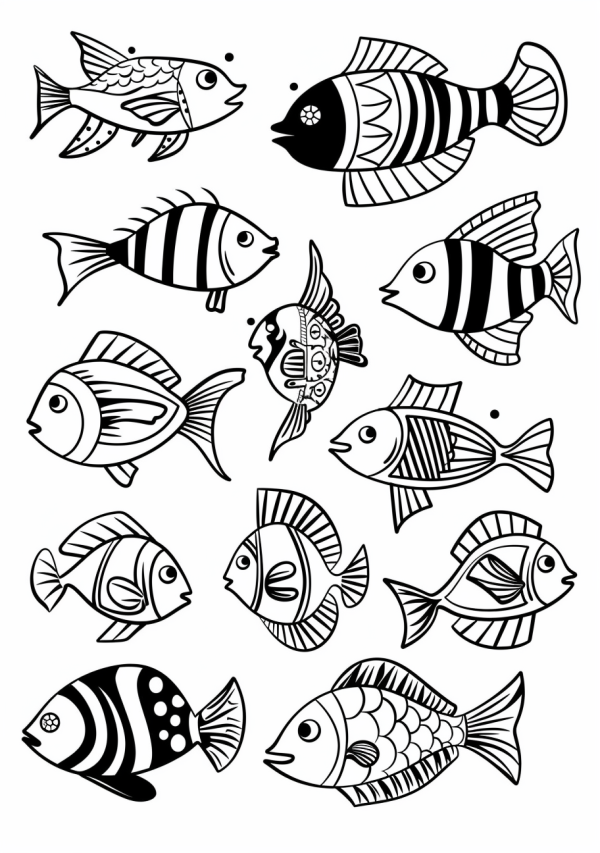 Coloriage Poisson d'Avril à imprimer gratuit - Objectif Maternelle