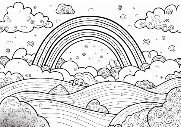 Coloriage Arc-En-Ciel à imprimer gratuit - Objectif Maternelle