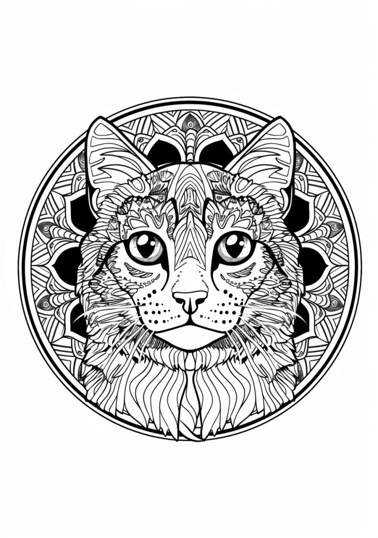 Coloriage Mandala Chat à imprimer Gratuit - Objectif Maternelle