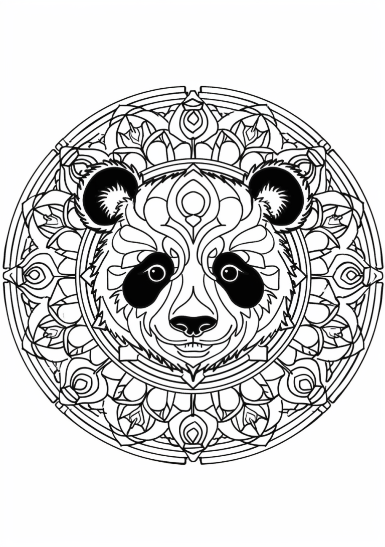 Coloriage Mandala Panda à imprimer Gratuit - Objectif Maternelle