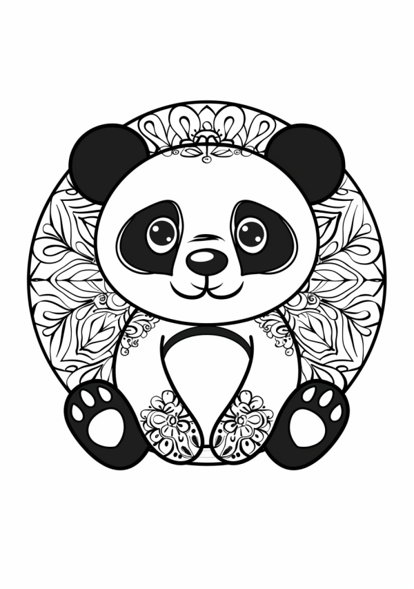 Coloriage Mandala Panda à imprimer Gratuit - Objectif Maternelle
