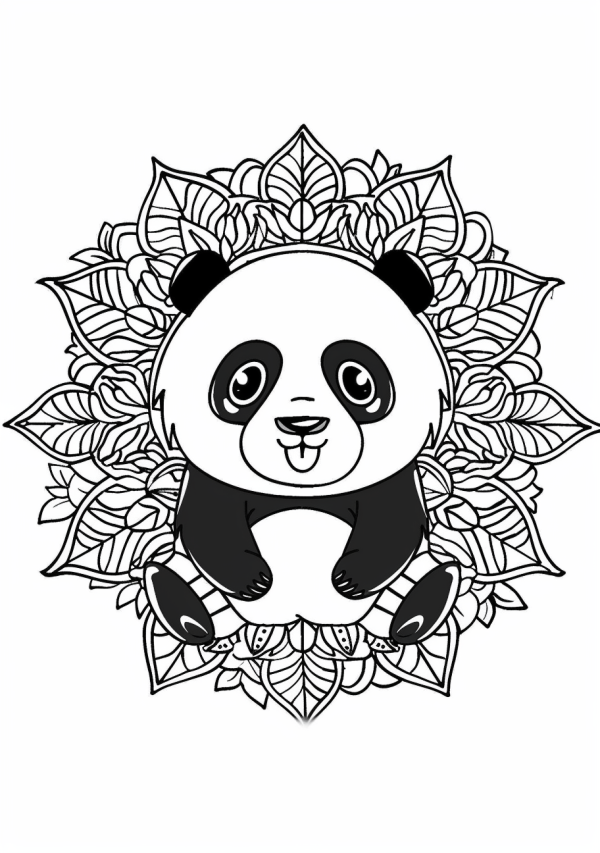 Coloriage Mandala Panda à imprimer Gratuit - Objectif Maternelle