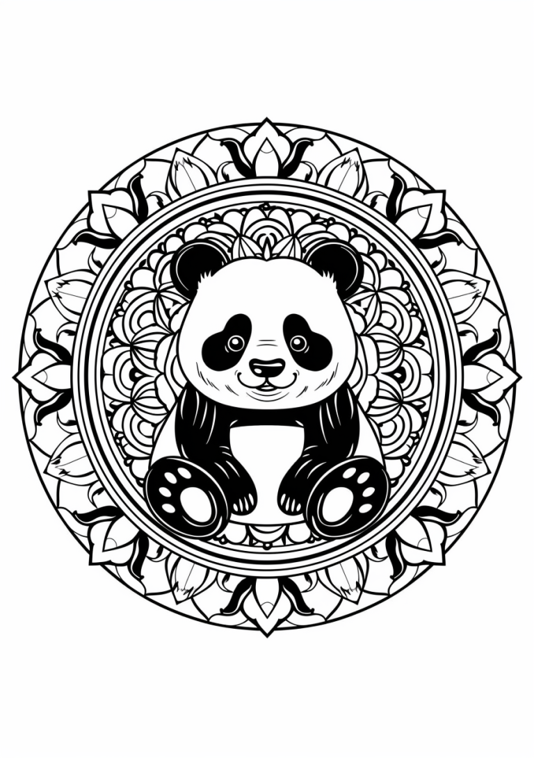 Coloriage Mandala Panda à imprimer Gratuit - Objectif Maternelle