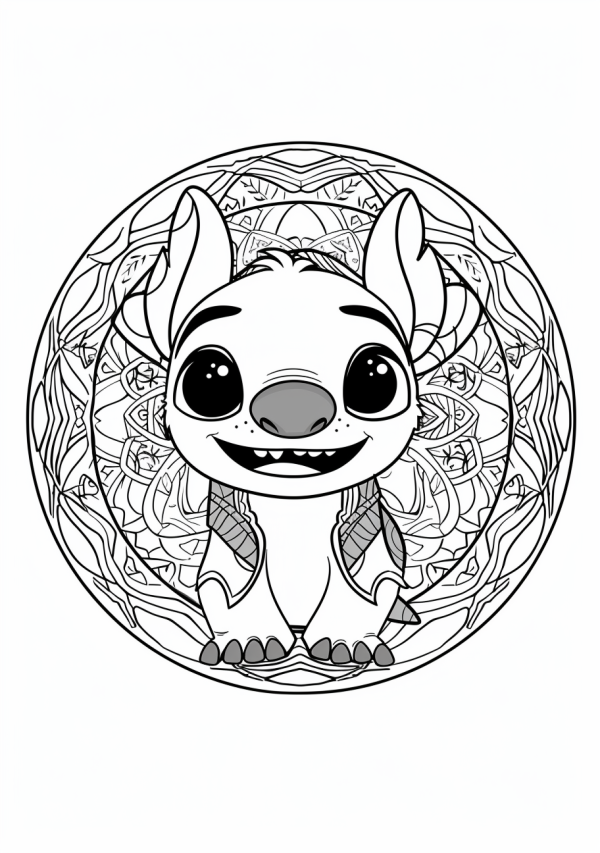 Coloriage Mandala Stitch à imprimer Gratuit - Objectif Maternelle