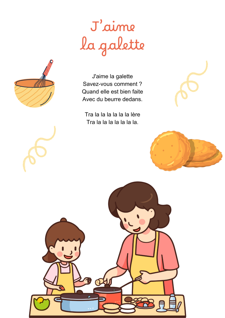 Comptine J'aime la Galette - Objectif Maternelle