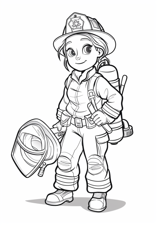 Coloriage Pompier à imprimer gratuit - Objectif Maternelle