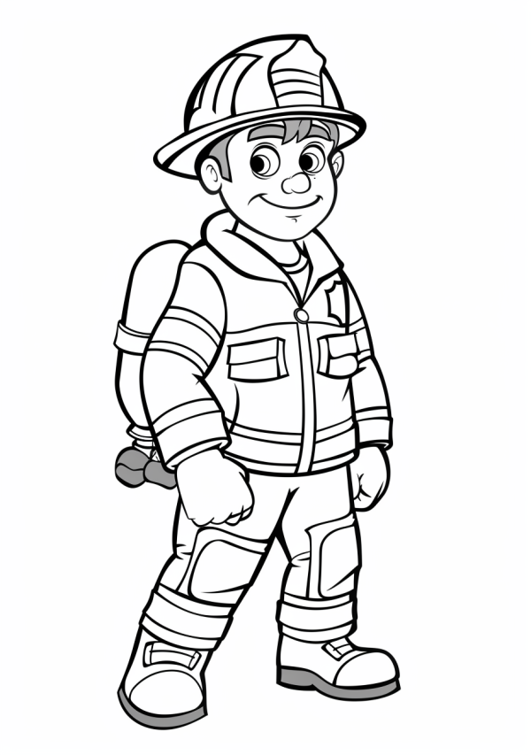 Coloriage Pompier à imprimer gratuit - Objectif Maternelle